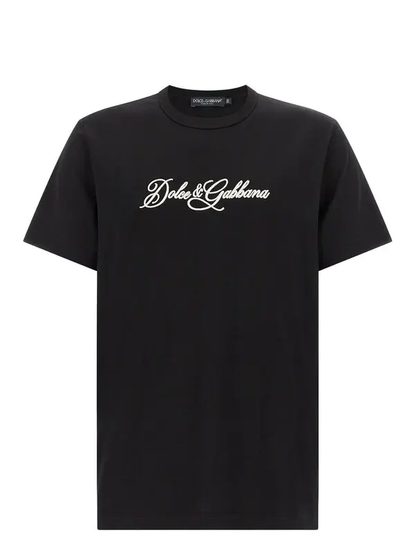 Dolce & Gabbana Logo Embroidery T-shirt - Black