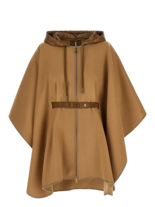 Moncler Detachable Hooded Cape - Beige
