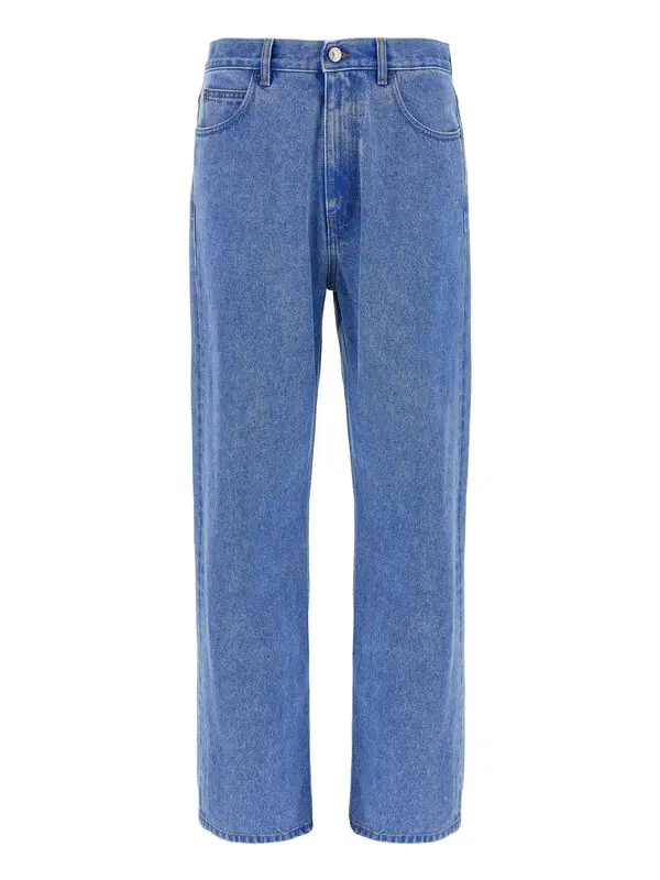 Marni Bleached Coated Denim Jeans - Blue