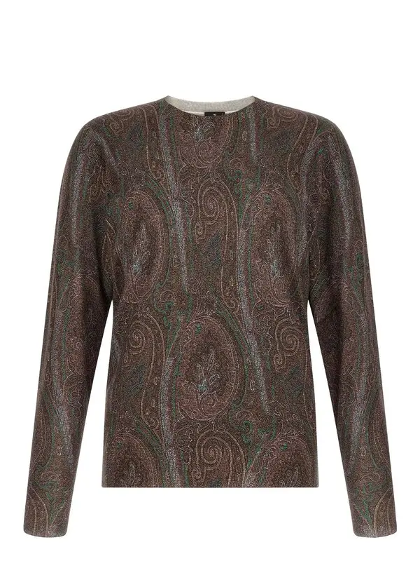 Etro Paisley Silk And Cashmere Pullover - Bordeaux