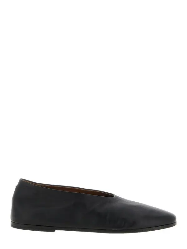 Marsèll Coltellaccio Leather Ballerina Flats - Black