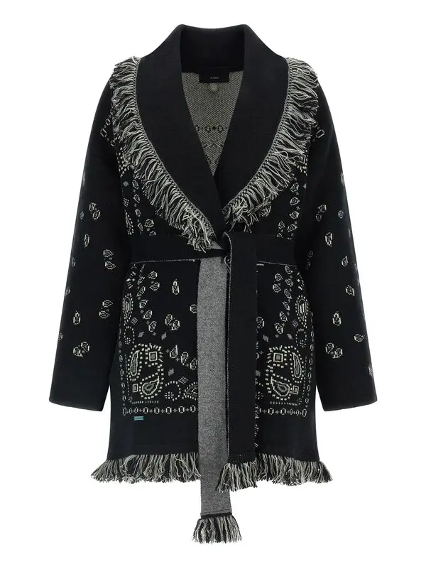 Alanui Bandana Cashmere Cardigan - Black