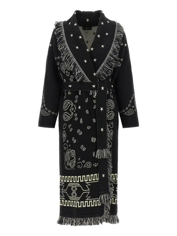 Alanui Bandana Long Coat - Black