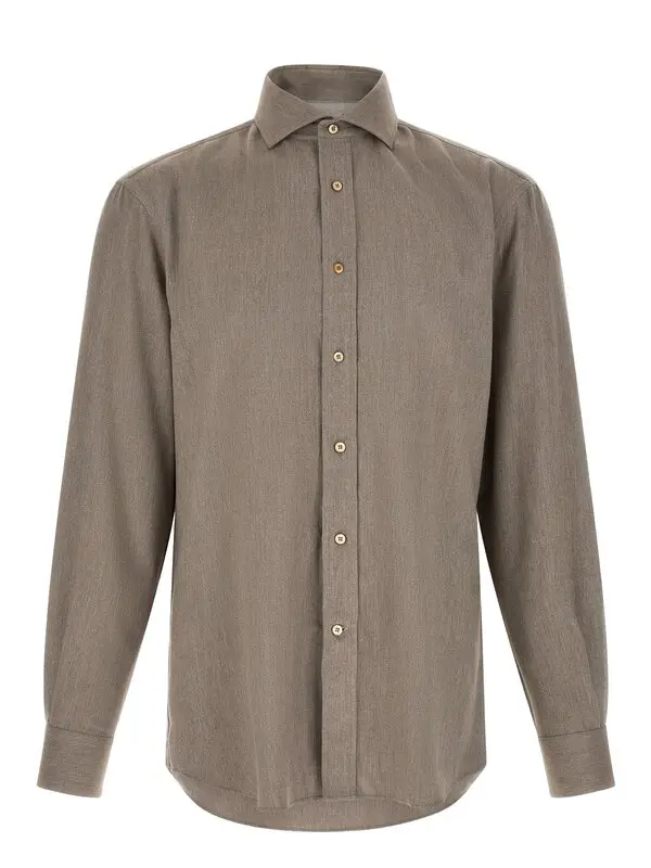 Brunello Cucinelli Herringbone Shirt - Gray