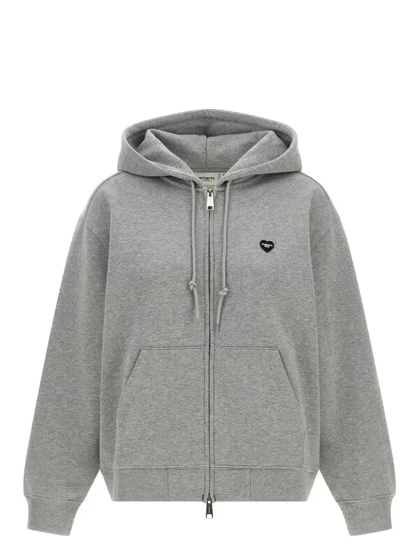 Carhartt Work In Progress Small Heart Zip-up Hoodie - Gray