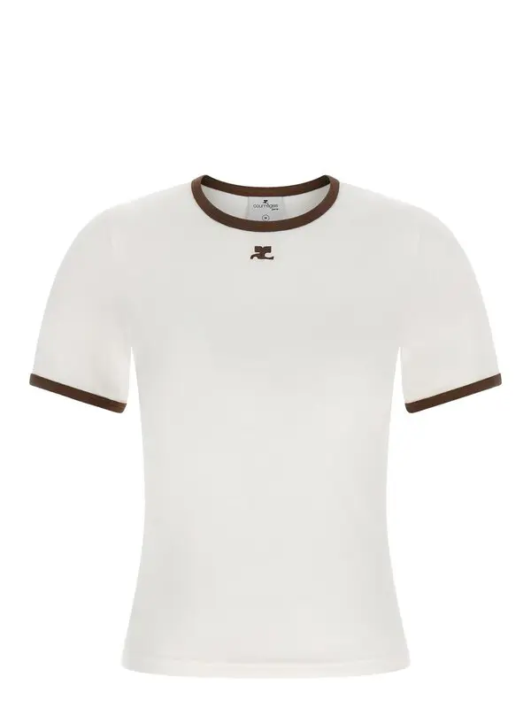 COURREGES Signature Contrast T-shirt - Brown