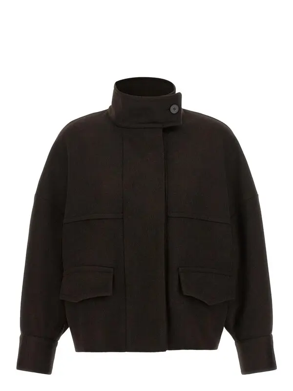 Alberto Biani Loro Piana Wool Bomber Jacket - Brown