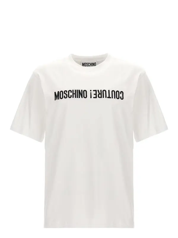 Moschino Logo Embroidery T-shirt - White/black