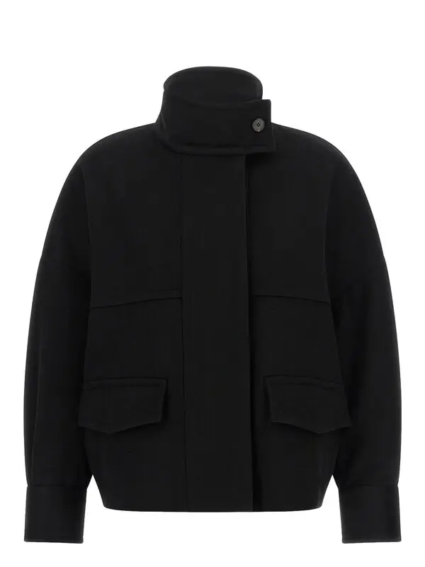 Alberto Biani Loro Piana Wool Bomber Jacket - Black