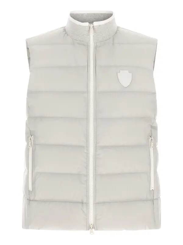 Brunello Cucinelli Heraldic Patch Padded Vest - Gray