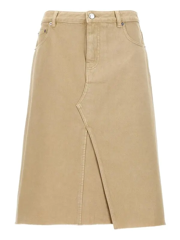 Tory Burch Deconstructed Midi Skirt - Beige