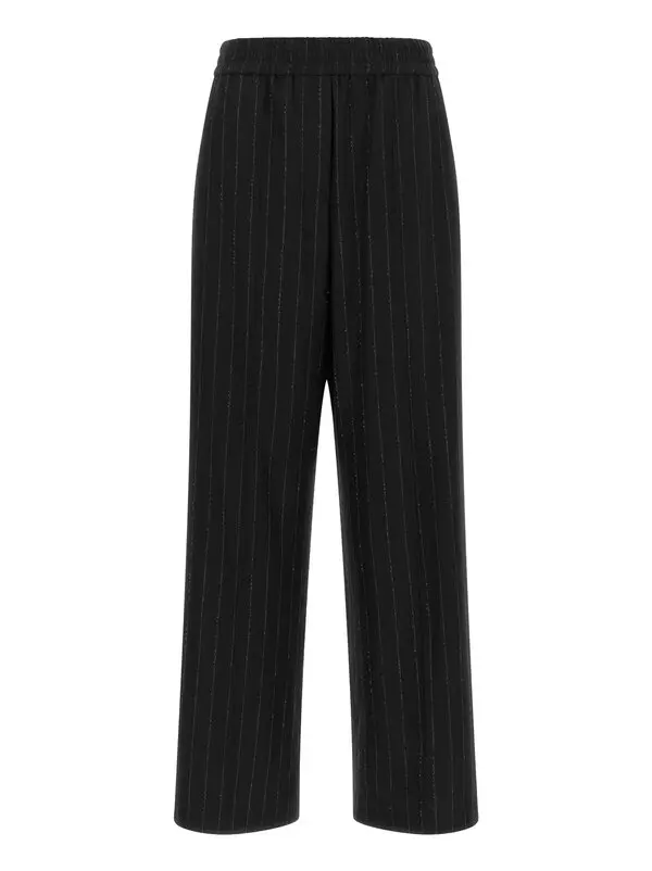 Brunello Cucinelli Micro Sequin Pinstripe Trousers - Blue