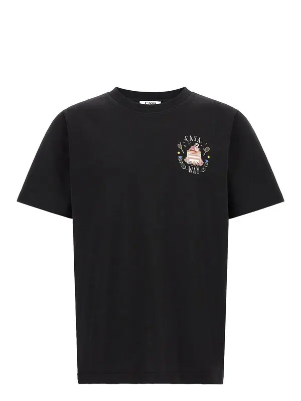 Casablanca T-shirt With 'casa Way' Print - Black