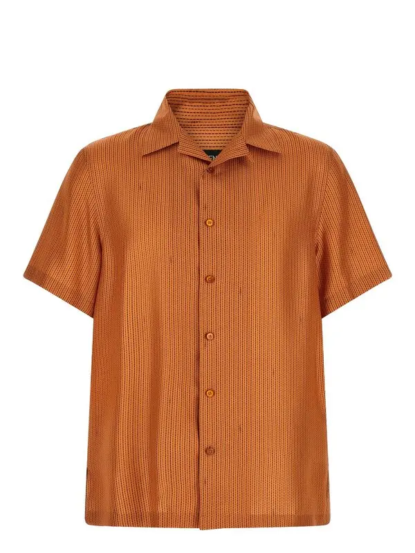 Fendi Selleria' Stitching Silk Shirt - Orange