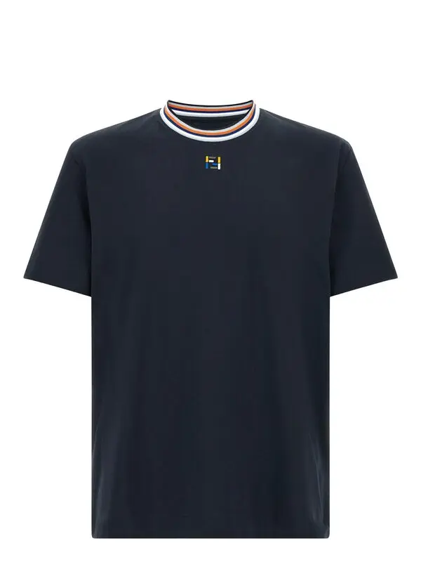 Fendi Ff Stitching' T-shirt - Blue