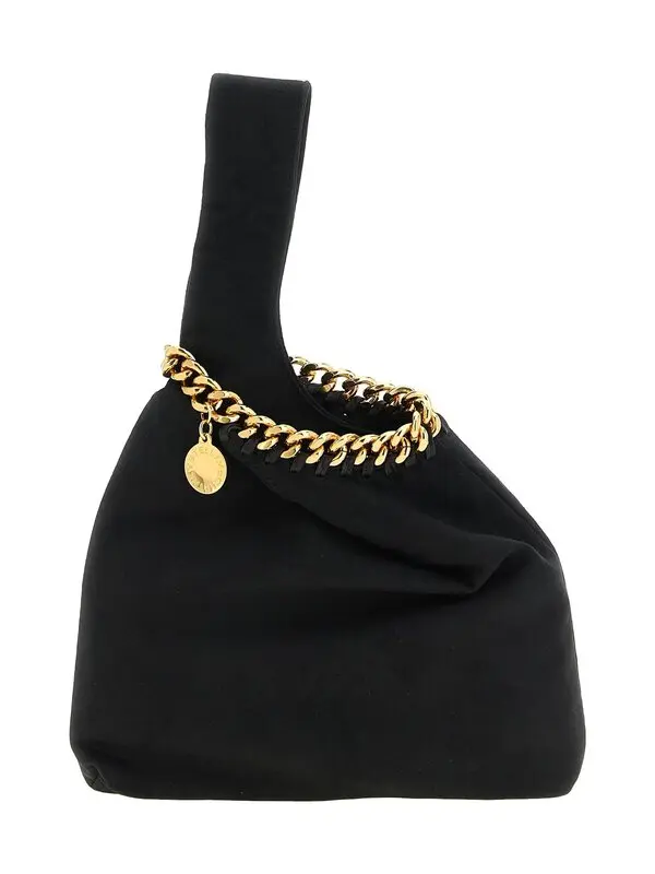 Stella McCartney Suede Falabella Wristlet Handbag - Black