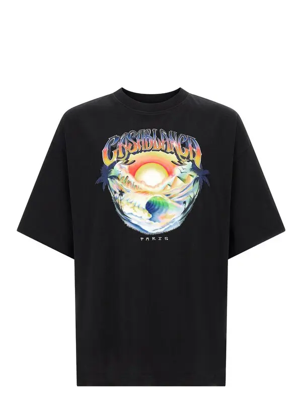 Casablanca Airspray' Print T-shirt - Black