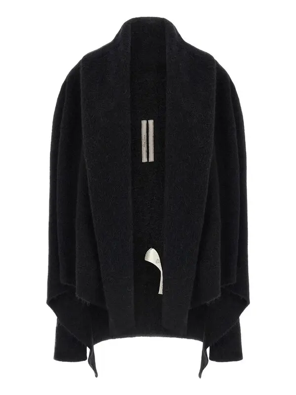 Rick Owens Hooded Medium Wrap Cardigan - Black