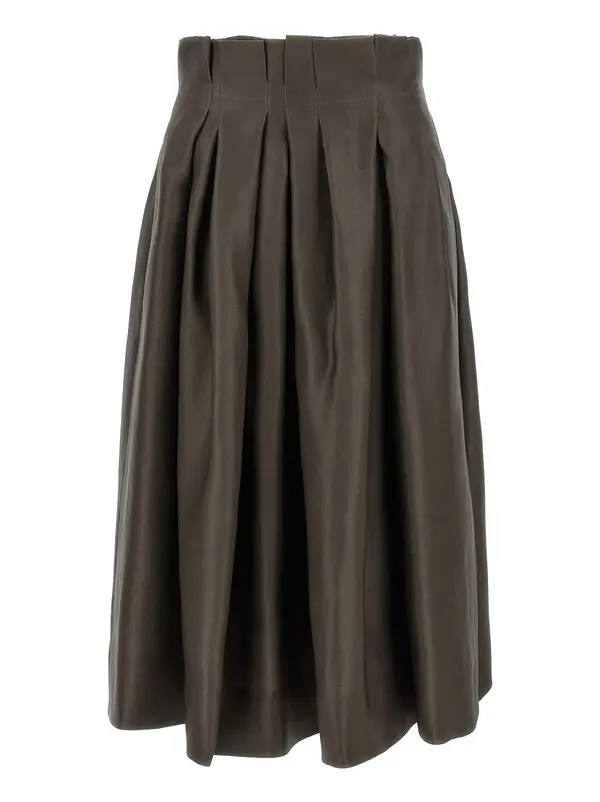 Khaite Astrid Midi Skirt - Brown