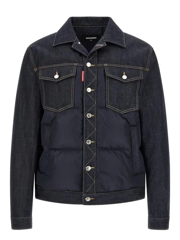 Dsquared2 Padded Hybrid Trucker Jacket - Blue