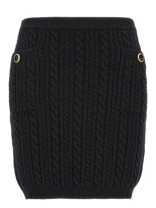 Alessandra Rich Button Skirt - Black