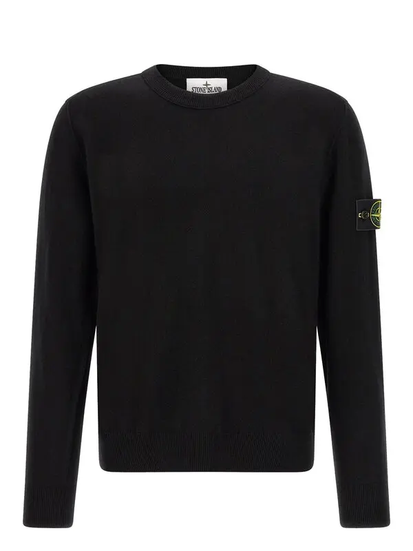 Stone Island Badge Sweater - Black