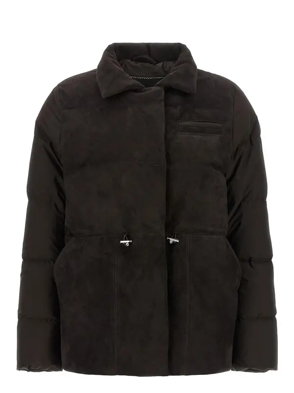 Kiton Drawstring Down Jacket - Brown