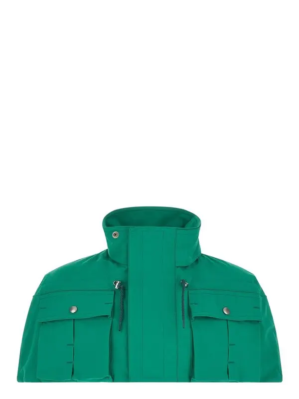 Prada Technical Fabric Cape With Pockets - Light Blue