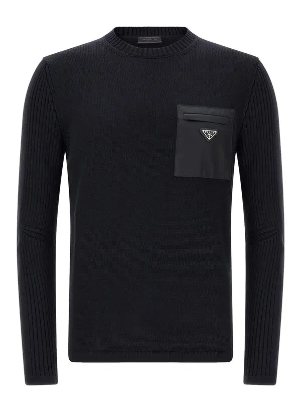 Prada Re-nylon Pocket Sweater - Blue