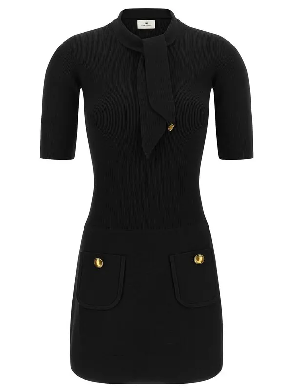 Elisabetta Franchi Scarf Dress - Black