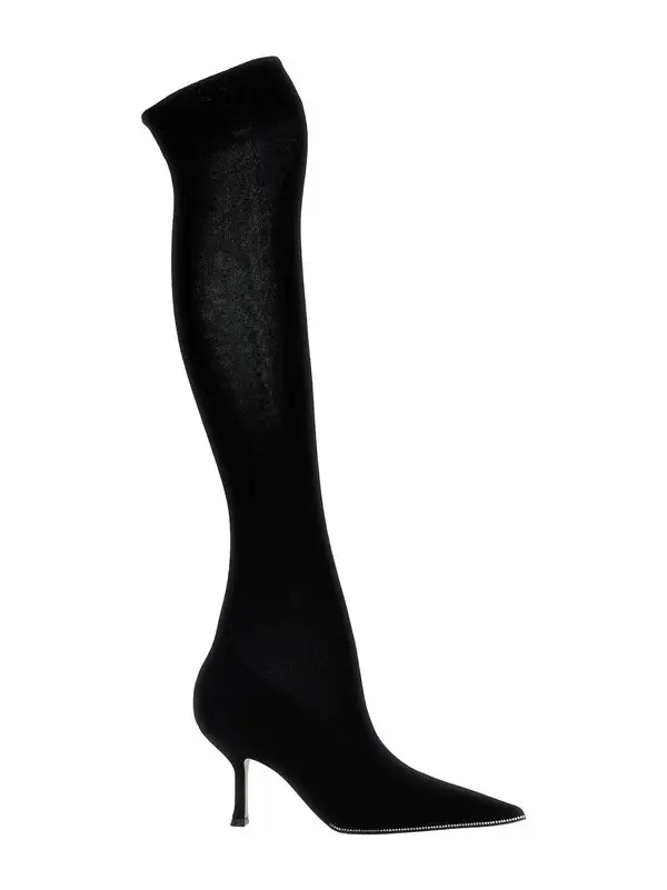 Rene Caovilla Knitted Boots - Black