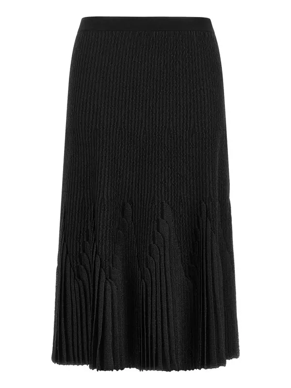 Elisabetta Franchi Ruffled Midi Skirt - Black