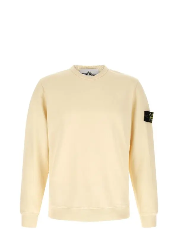 Stone Island Cotton Jersey Badge Sweatshirt - White