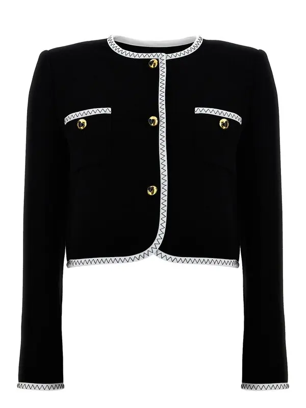 Moschino Crepe Short Jacket - White/black