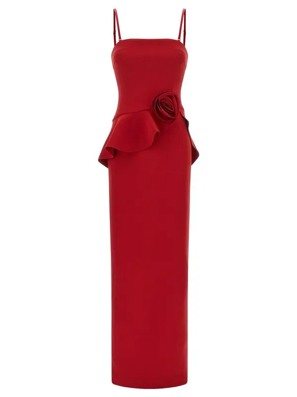 ROTATE BY BIRGER CHRISTENSEN 3d Floral Detail Dress - Red