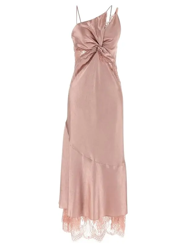 Pinko Satin And Lace Dress - Pink