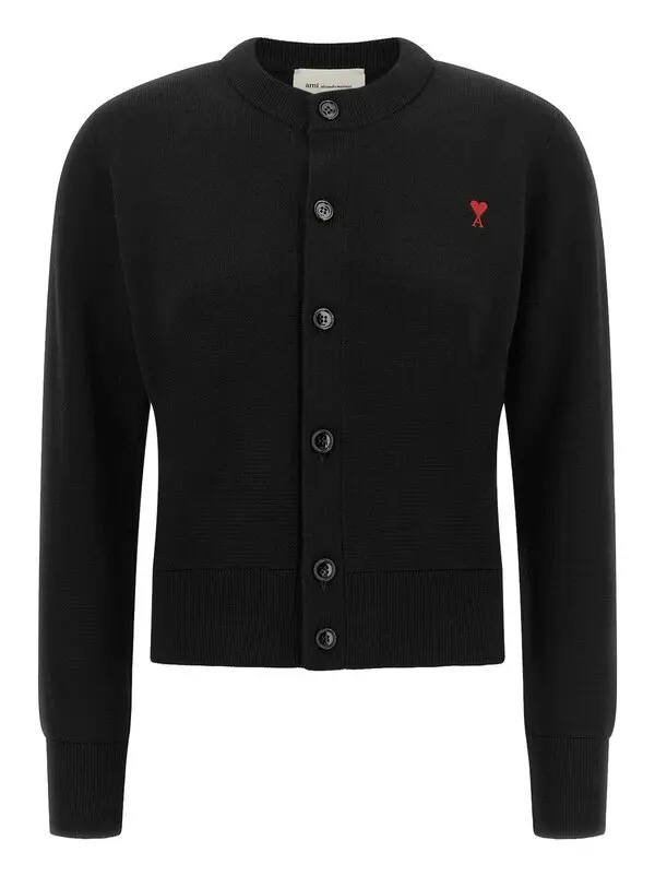 AMI Paris De Coeur Cardigan - Black