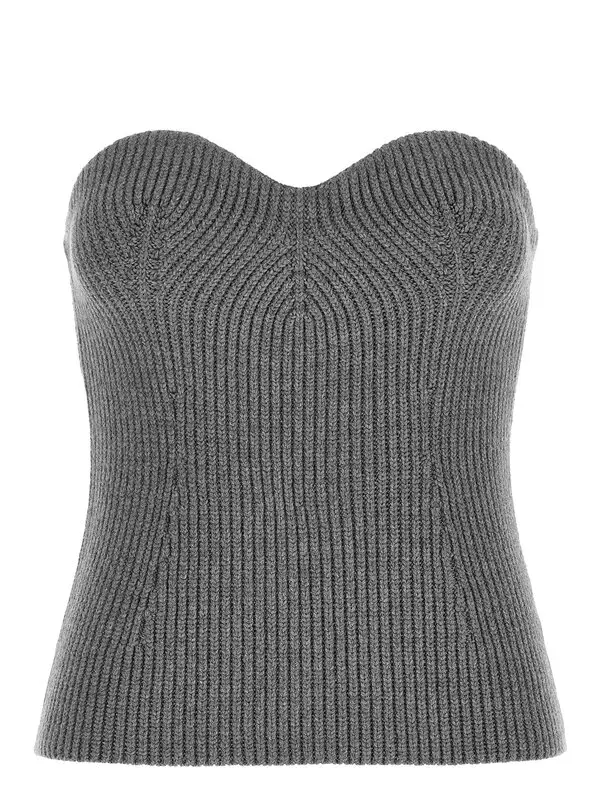 JIL SANDER Off-the-shoulder Bustier Top - Gray