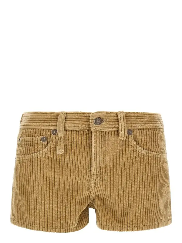 R13 Effie Corduroy Shorts - Beige