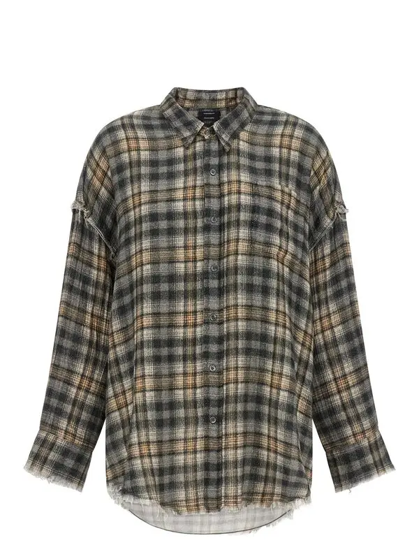 R13 Raw Cut Hem Shirt - Gray