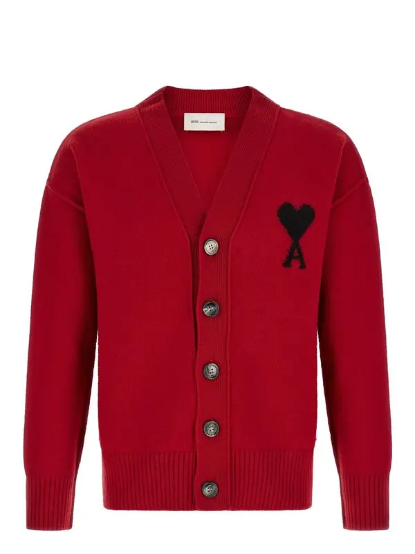AMI Paris De Coeur Cardigan - Red