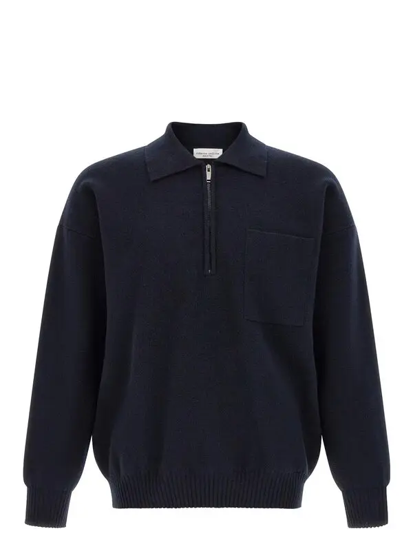 ROBERTO COLLINA Merino Wool Polo Shirt - Blue