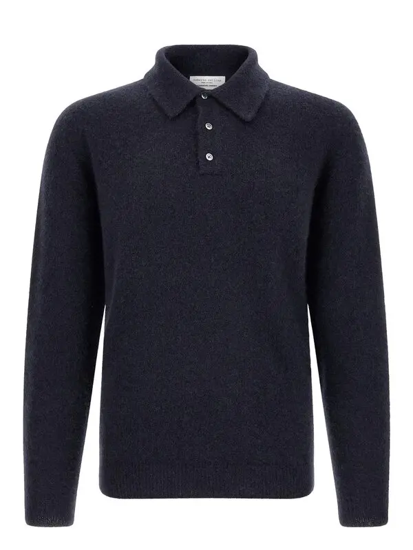 ROBERTO COLLINA Cashmere And Silk Polo Shirt - Blue