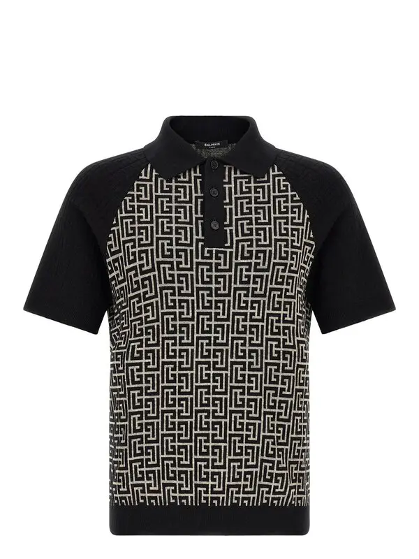 Balmain Pb Monogram Polo - White/black