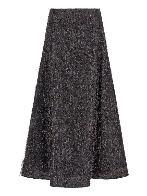 Peserico Metallic Fringe Midi Skirt - Blue