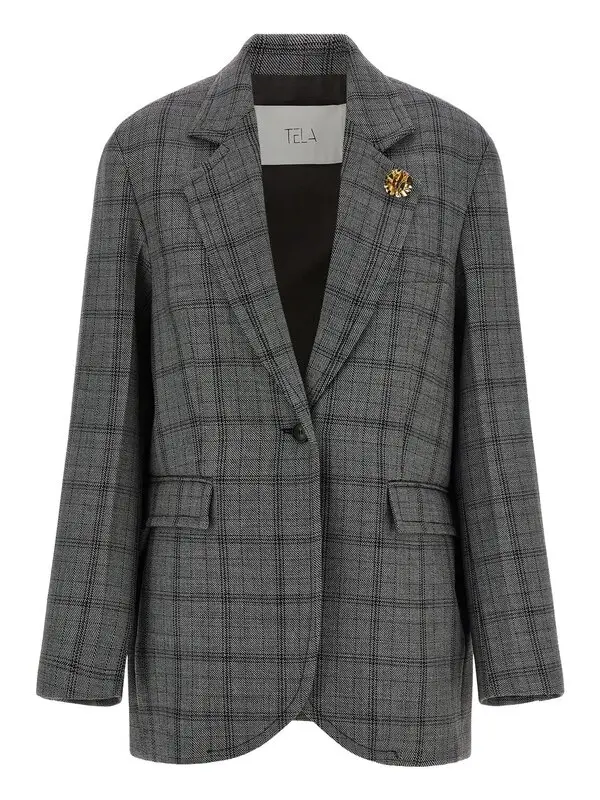 TELA Giselle Virgin Wool Blazer - Gray