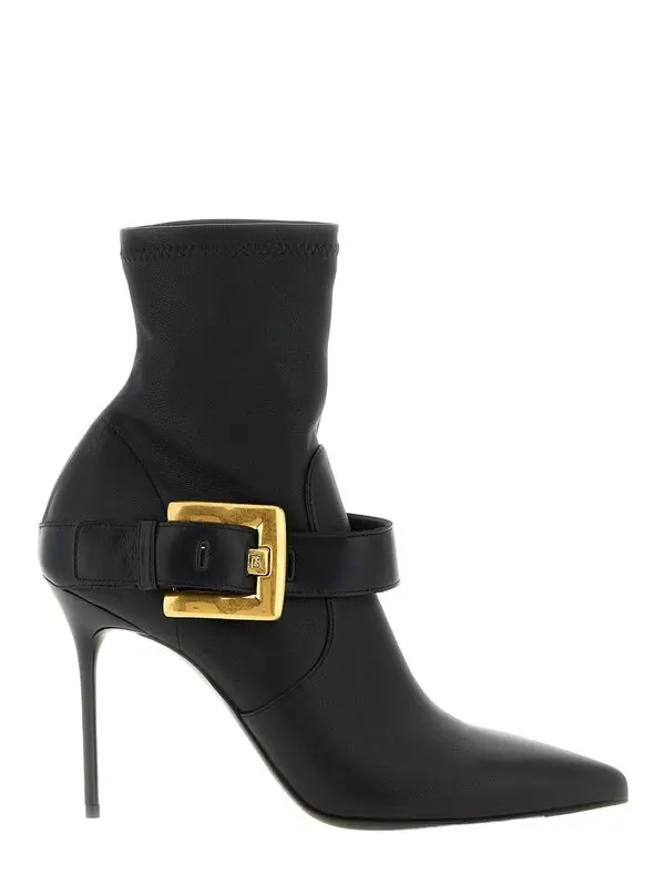 Balmain Anthem Leather Ankle Boots - Black