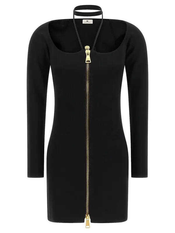 Elisabetta Franchi Fabric Stitch Knit Dress - Black