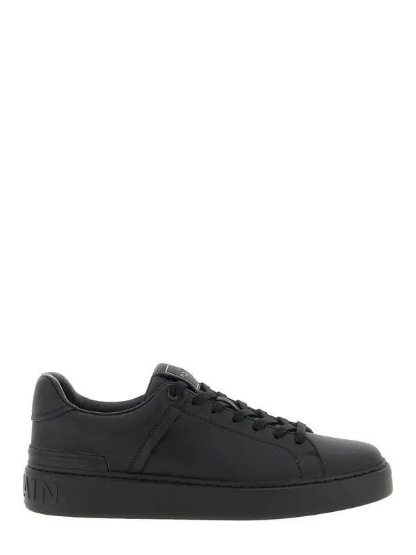 Balmain B-court Leather Sneakers - Black