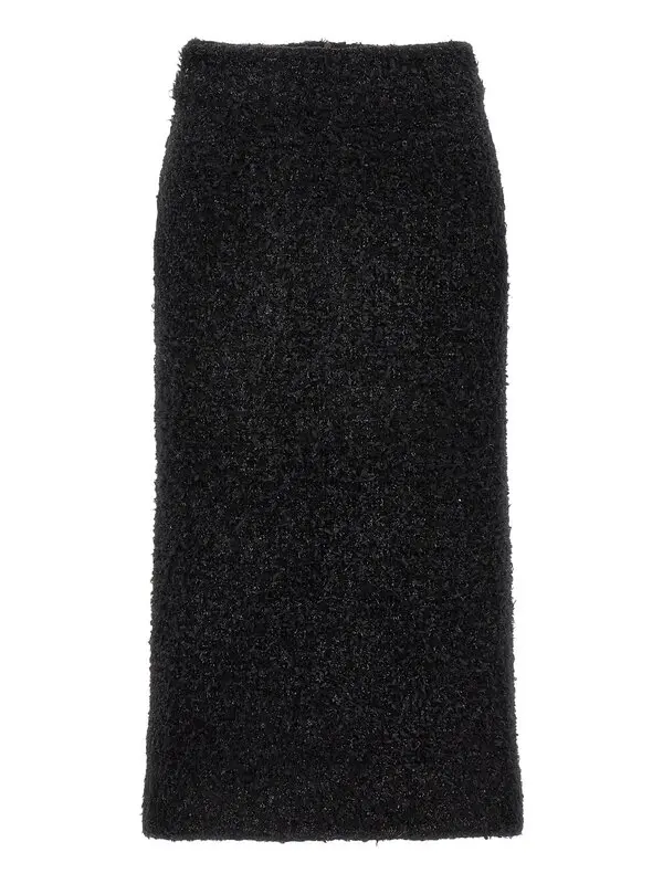 Balenciaga Tweed Midi Skirt - Black